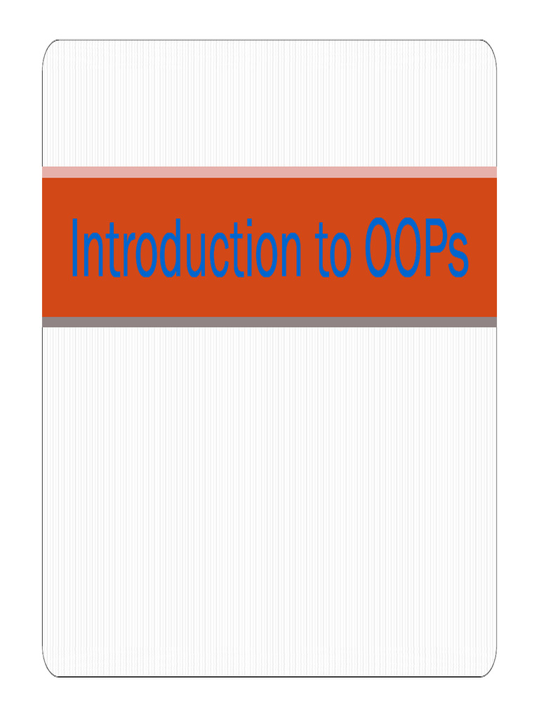 Lecture1 Introduction To OOPs Java | PDF | Object Oriented Programming | Inheritance (Object ...