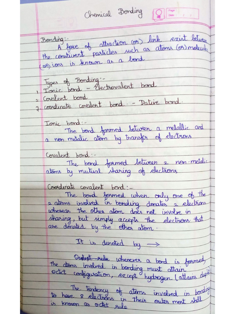 Chemical Bonding Notes | PDF