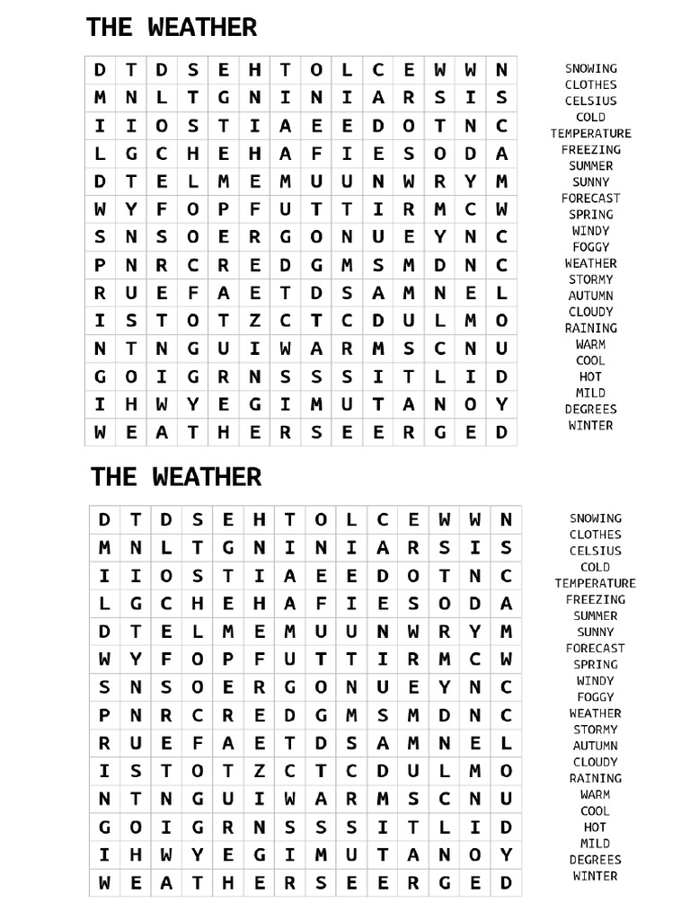 Wordsearch The Weather | PDF