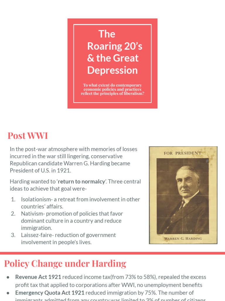 The Roaring 20's & The Great Depression | PDF | Dust Bowl | Great ...