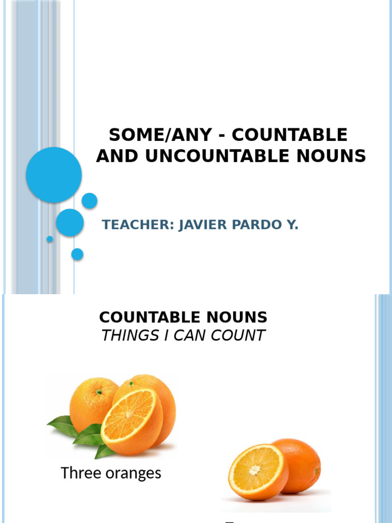 Thirteenth Week Some and Any - Countable and Uncountable To Send | PDF ...