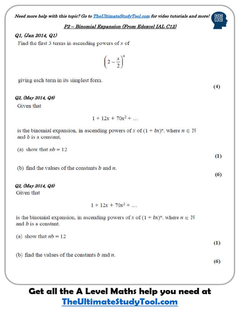 p2 Binomial Expansion | PDF