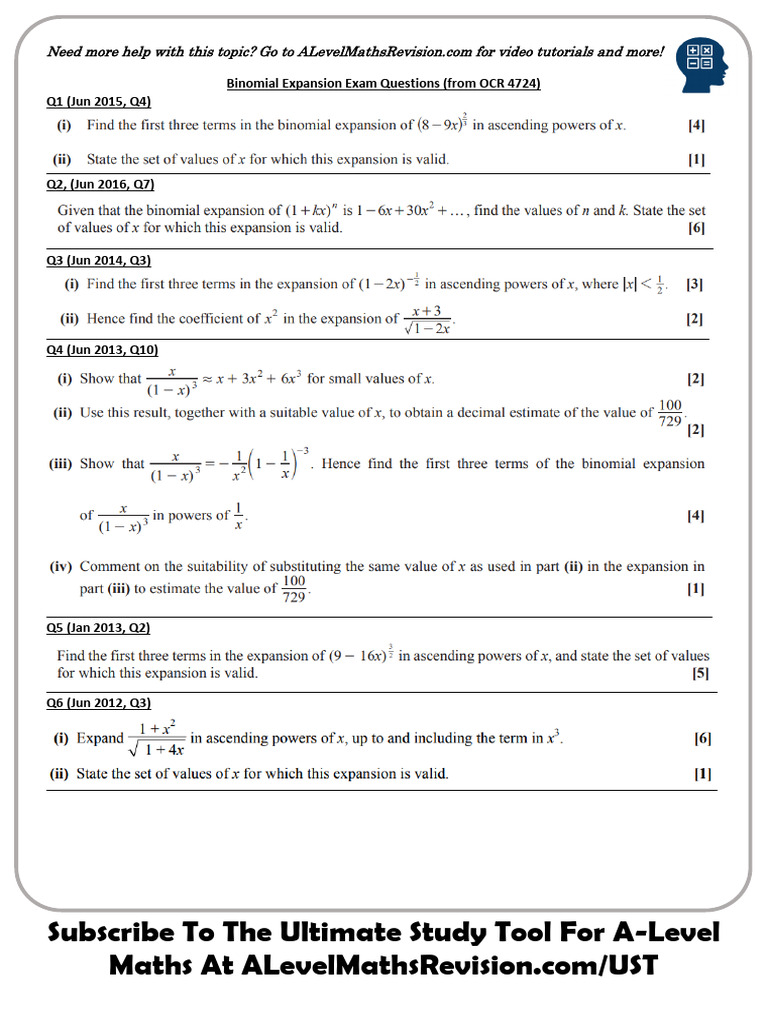 OCR A-Level Maths Binomial Questions | PDF