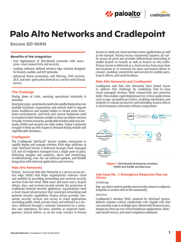 Secure SD-WAN Solutions by Palo Alto & Cradlepoint | PDF | Cloud ...