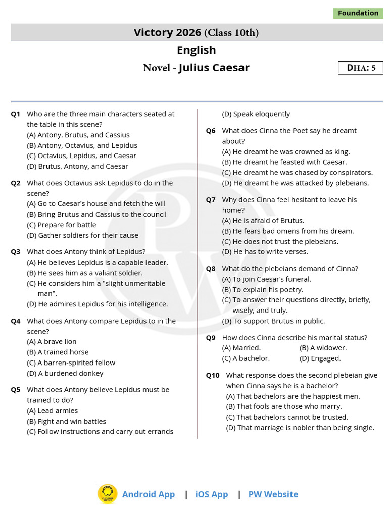 Novel - Julius Caesar Dha 05 | PDF | Mark Antony | Julius Caesar