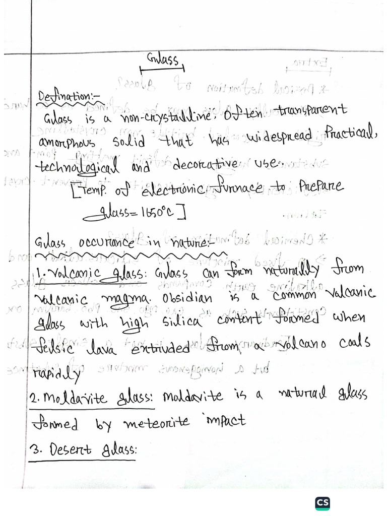 Glass and Cement Note | PDF