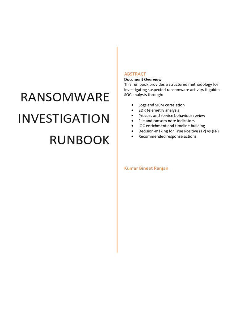 Ransomeware Investigation Runbook | PDF | Windows Registry | Computer File