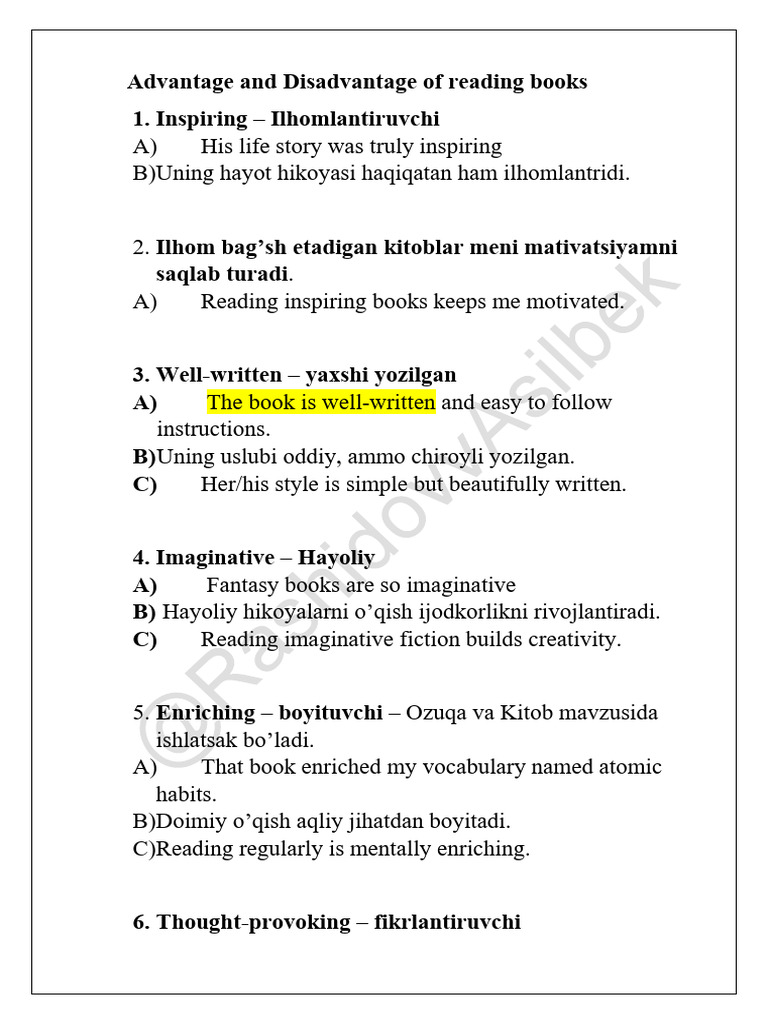 Reading Books | PDF