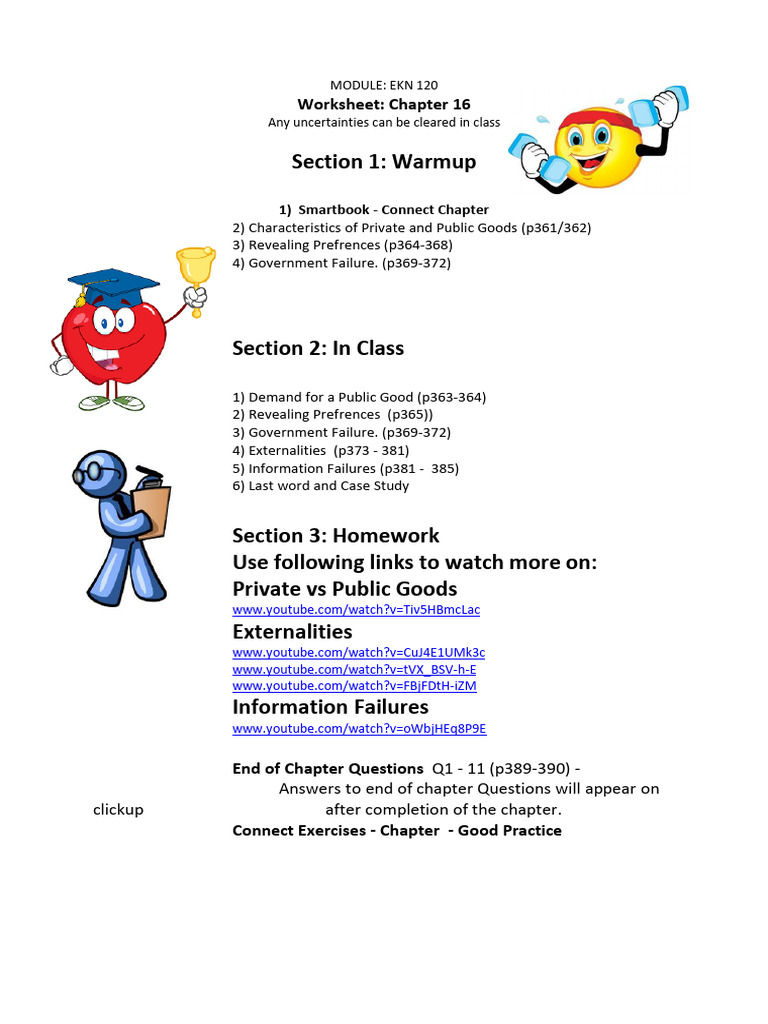 EKN 120 Chapter 16 Worksheet Guide | PDF