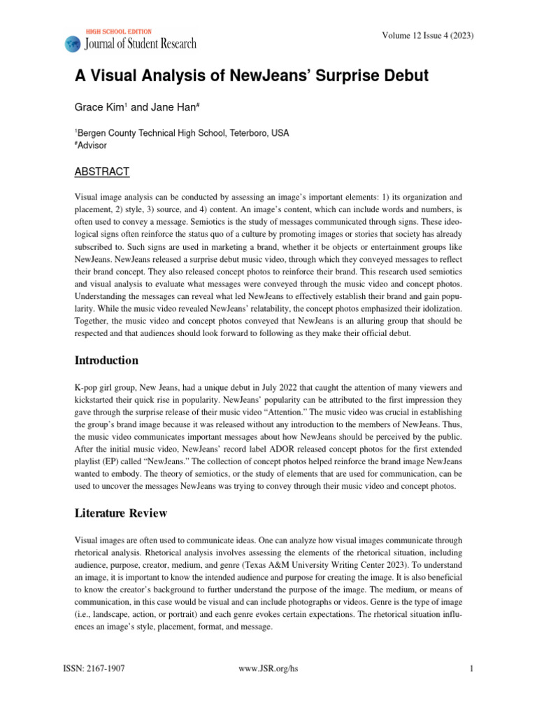 Visual Analysis of NewJeans' Debut | PDF | Representation (Arts ...
