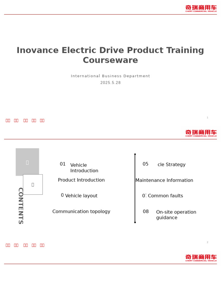 Inovance Electric Drive Training Guide | PDF | Screw | Electric Vehicle