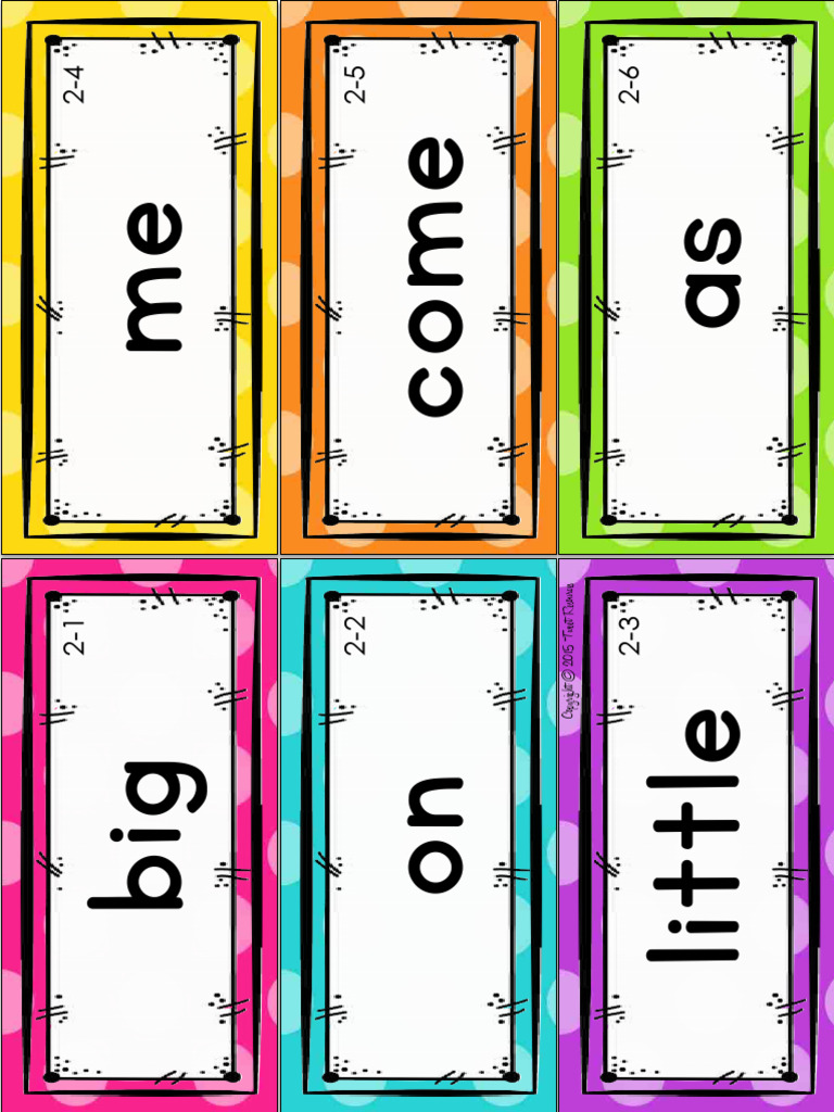 2.sight Words Word Wall Cards Set 2 | PDF
