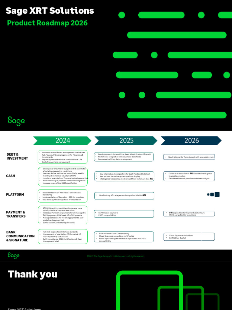 2Y Roadmap Sage XRT Solutions - MAI 24 VF | PDF | Banks | Payments