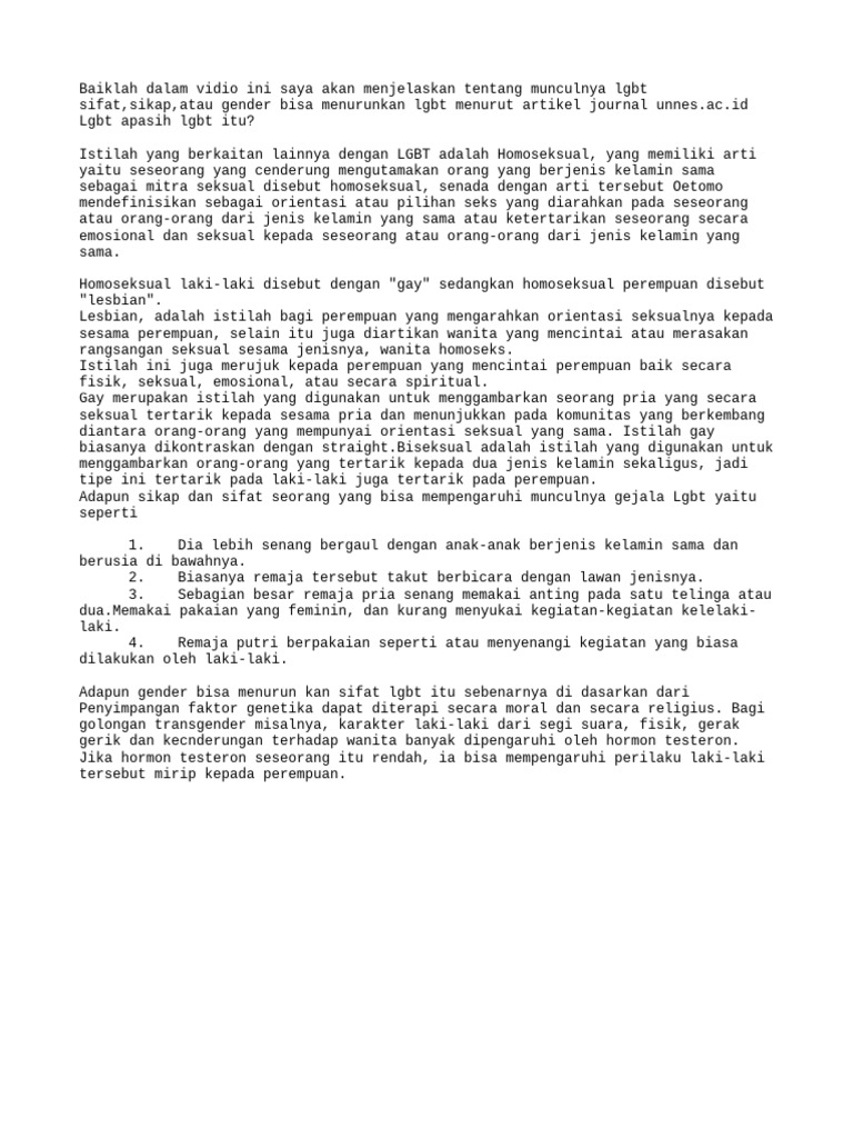 Memahami LGBT: Definisi dan Faktor Penyebab | PDF