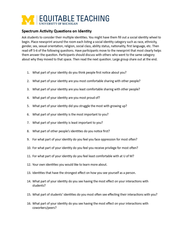 The Spectrum Activity Questions | PDF
