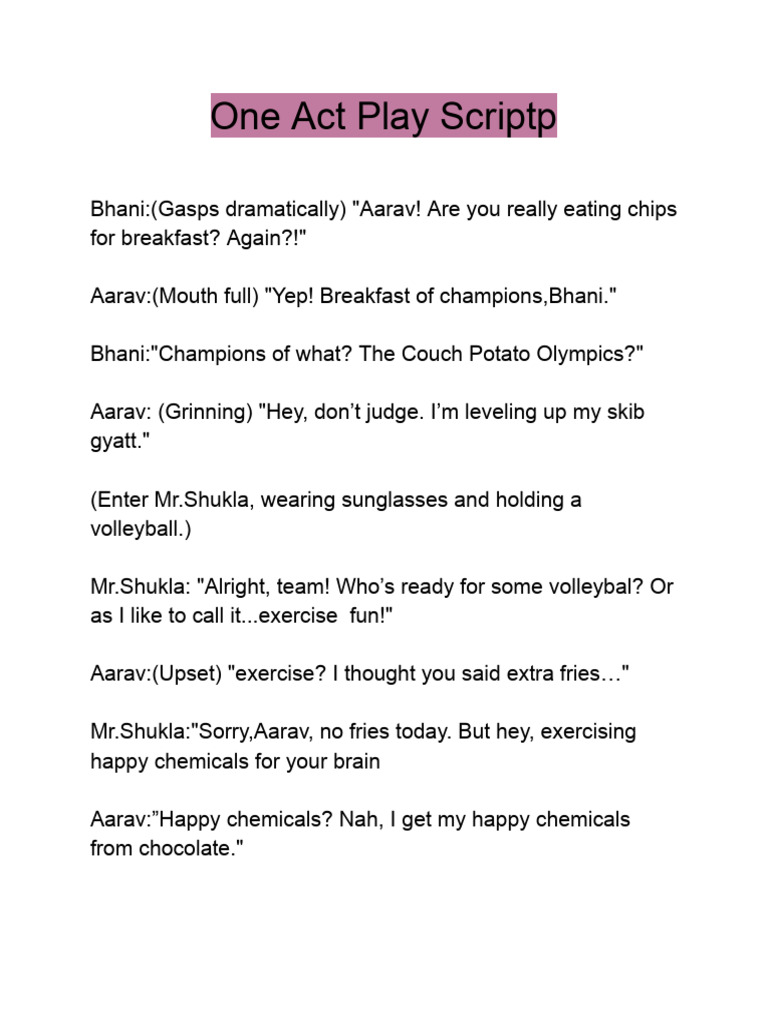 One Act Play Script | PDF