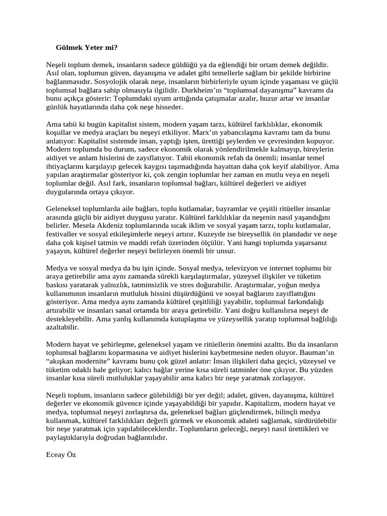 Gülmek Yeter Mi | PDF