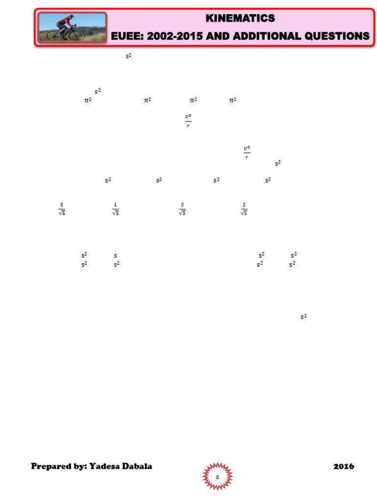 Kinematics Questions and Solutions 2002-2015 | PDF | Acceleration | Force