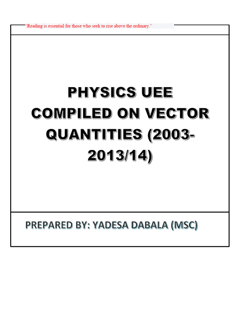Physics G-11 Chapter 2 UEE Vector Quantities | PDF | Euclidean Vector | Force