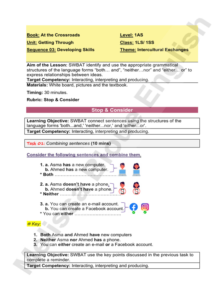 1AS Getting Through - Sequence 03 - Correlative Conjunctions | PDF ...