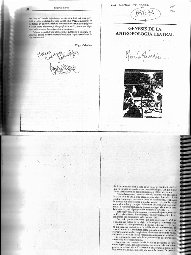 La Canoa de Papel. Recorte Antropolog. Teatral y Princ. Que Ret | PDF