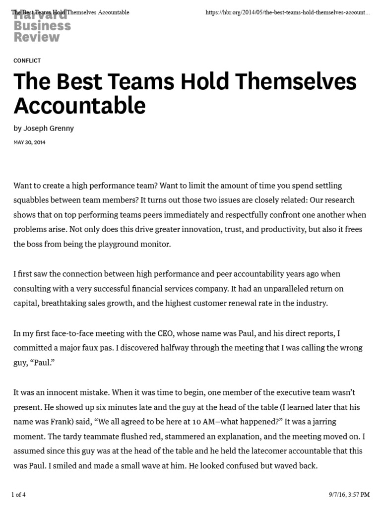 The Best Teams Hold Themselves Accountable-2 | PDF | Social Psychology