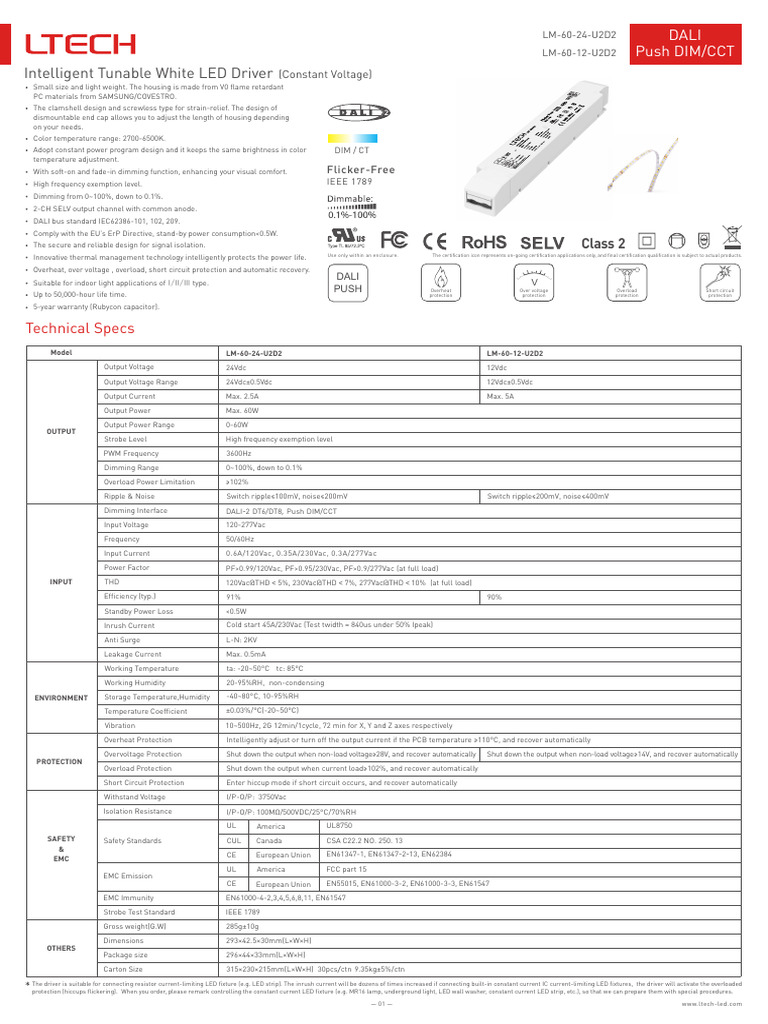 Ltech Dali LM 60 12 U2D2 | PDF | Electrical Engineering | Electricity