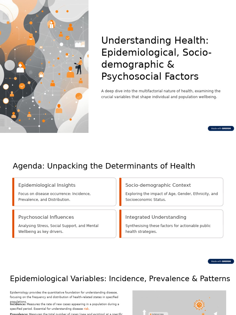 Understanding Health Epidemiological Socio Demographic and Psychosocial ...