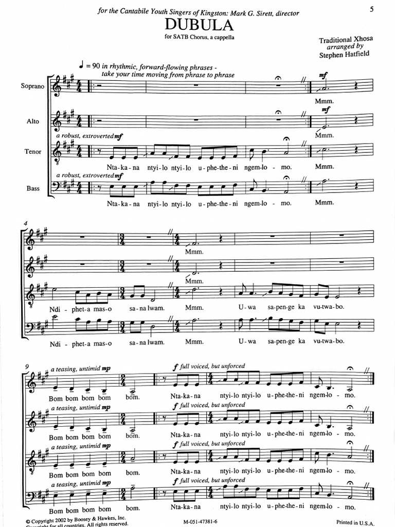 Dubula - Stephen Hatfield SATB | PDF