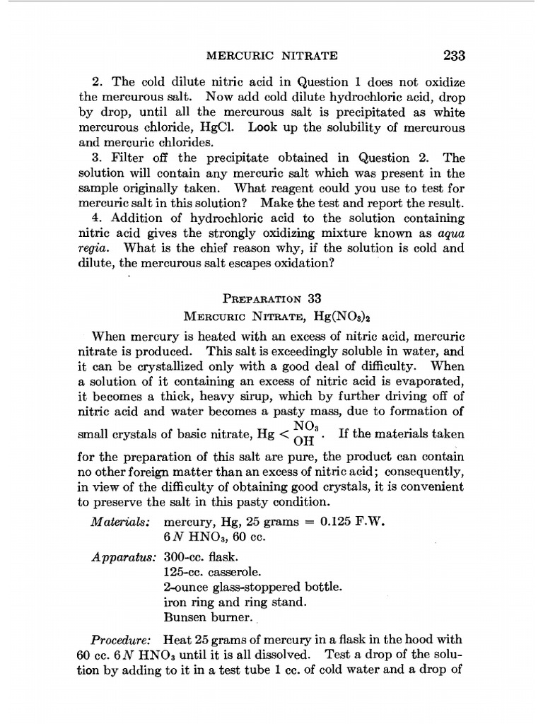 Nitrato Mercúrico | PDF | Mercury (Element) | Nitric Acid