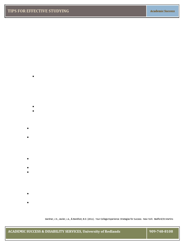 Tips For Effective Studying Pdf