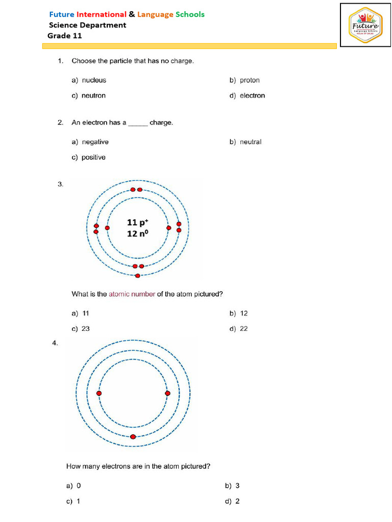 Chemistry Diagnostic Test G11 | PDF