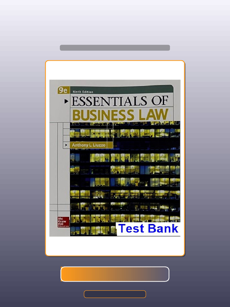 Essentials of Business Law 9th Edition Anthony Liuzzo Full Version ...