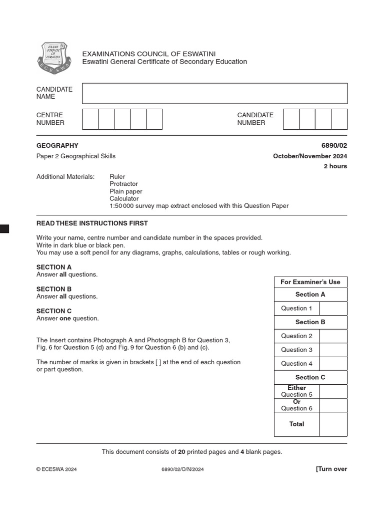 EGCSE Geography Paper 2 2024 Guide | PDF | Hawaii (Island) | Earth Sciences