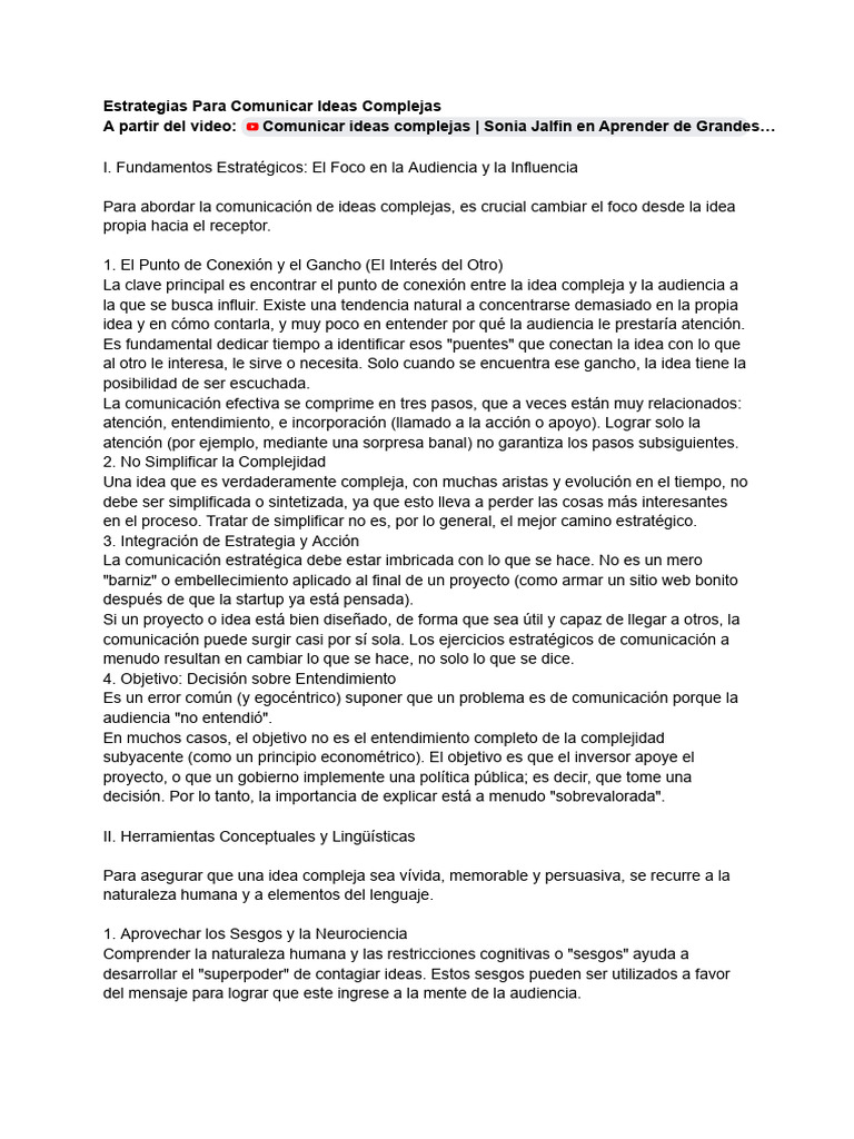 Estrategias para Comunicar Ideas Complejas | PDF | Inteligencia ...