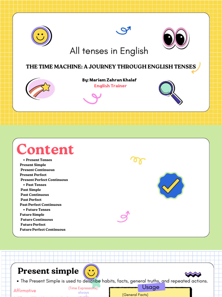 A Journey Through English Tenses | PDF | Grammatical Tense | Perfect ...