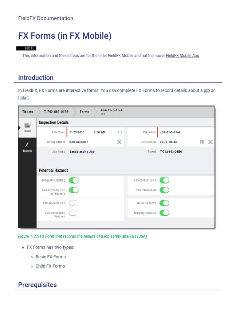 FX Forms (In FX Mobile) - FieldFX Documentation | PDF | Software ...