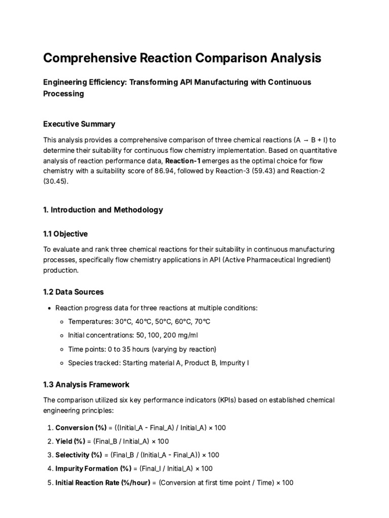 Optimal Reactions for Flow Chemistry | PDF | Chemical Reactions