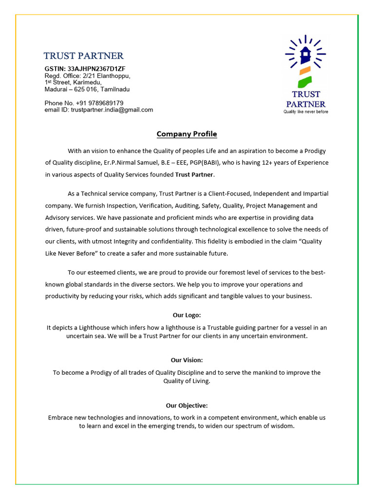 Trust Partner: Quality Services Overview | PDF | Photovoltaics | Power ...