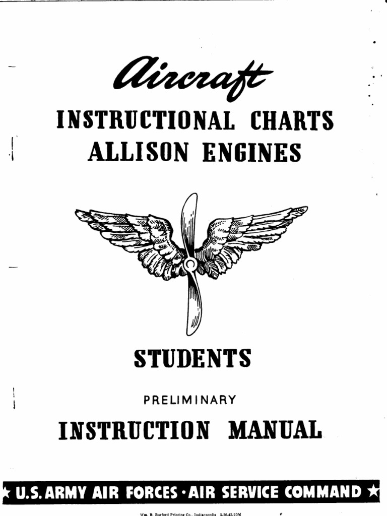 Aircraft Instructional Charts Allison Engine Student Manual (26!05!1942 ...