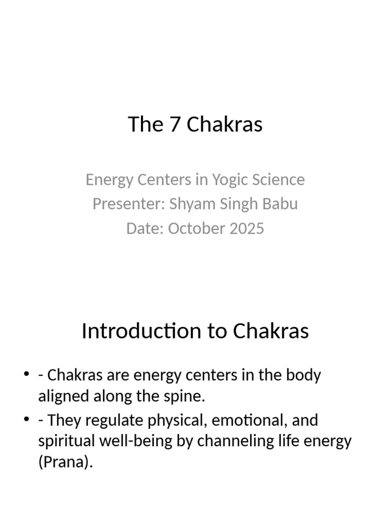 The 7 Chakras Presentation | PDF