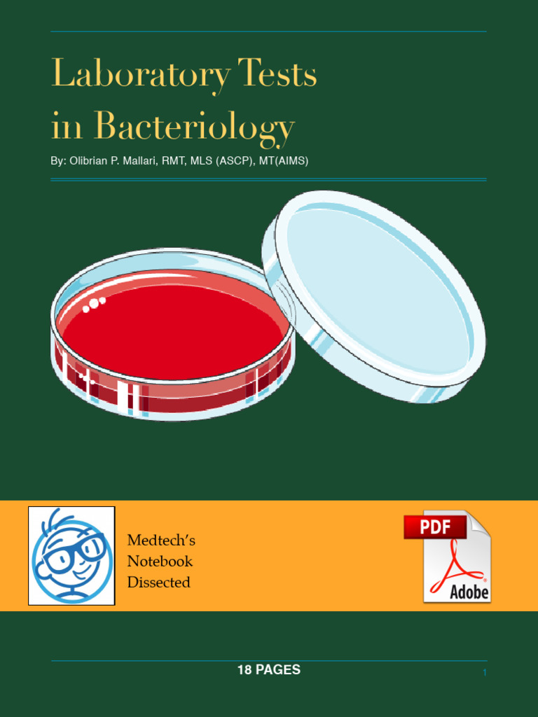 Bacteriology Laboratory Test Guide | PDF | Chemical Compounds