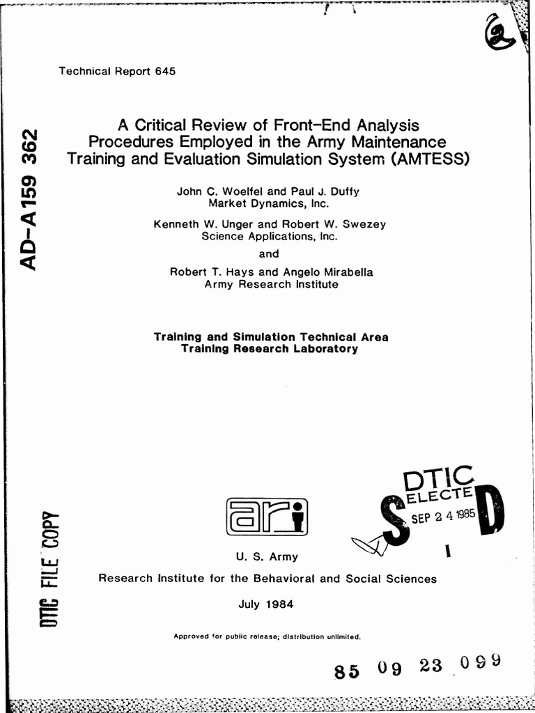 Fea Paper (Army Study) | PDF | Simulation | Methodology