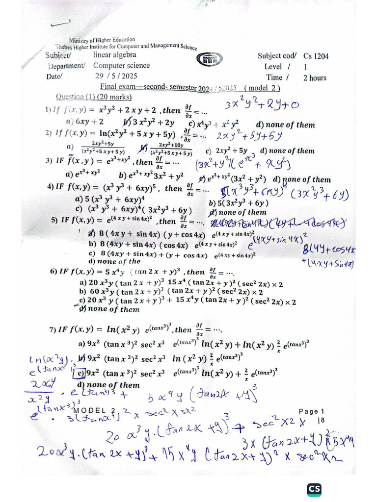 Linear Algebra Final 2025 | PDF