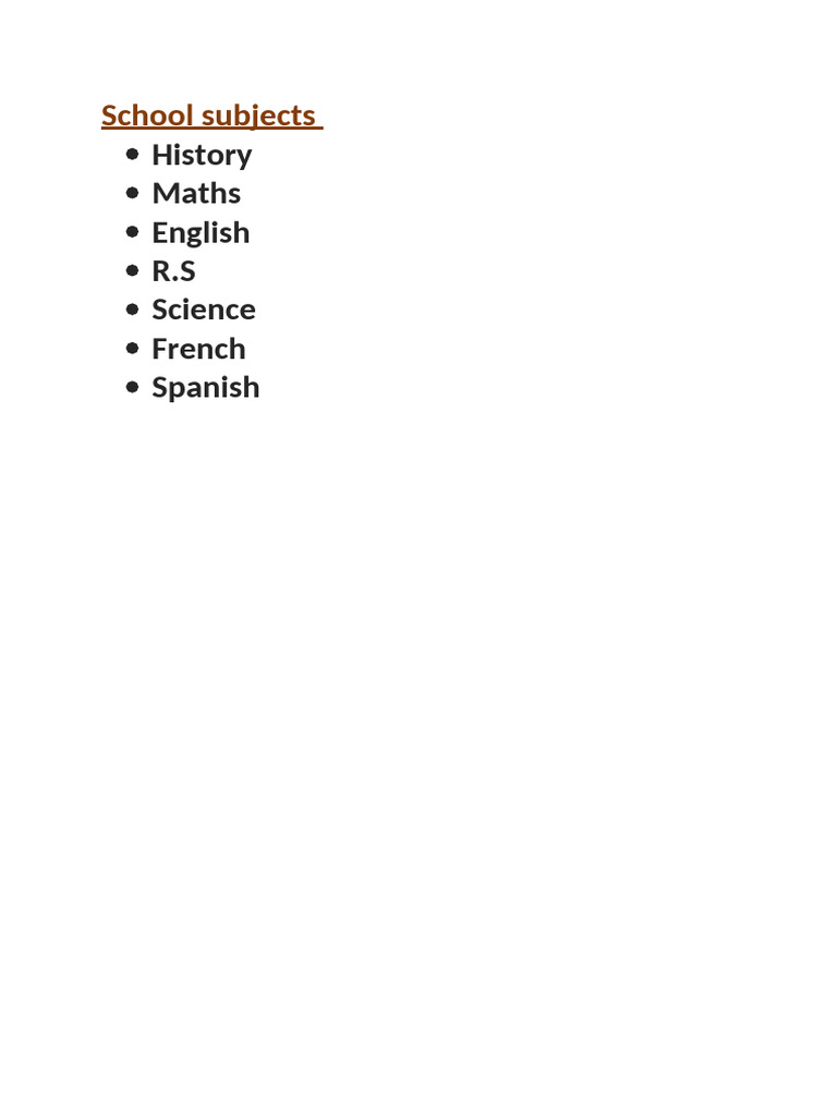 School Subjects | PDF