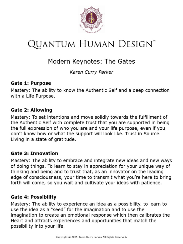 Quantum Human Design: The Gates Explained | PDF | Knowledge | Wisdom
