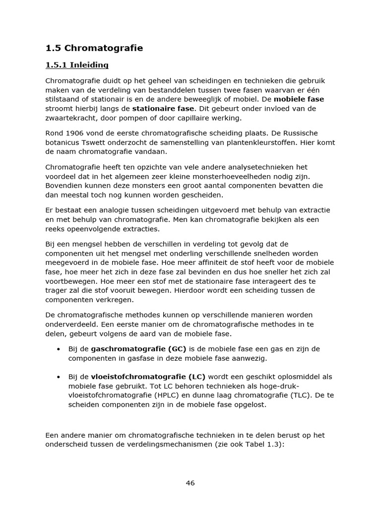 Cursus IA 2021 - Chromatografie | PDF