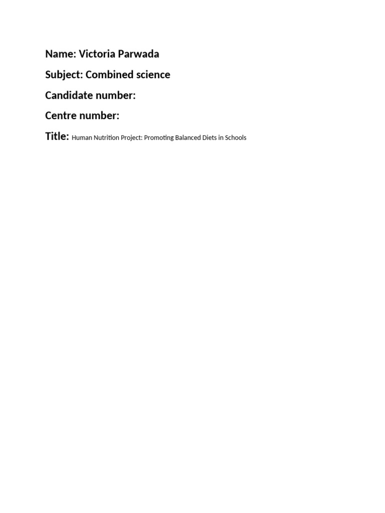 Promoting Balanced Diets in Schools | PDF | Healthy Diet | Nutrition