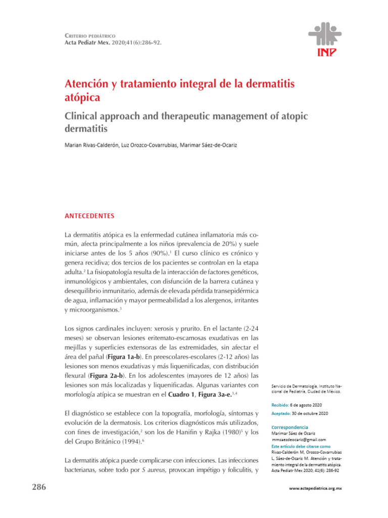 Atención y tratamiento integral de la dermatitis atopica | PDF ...
