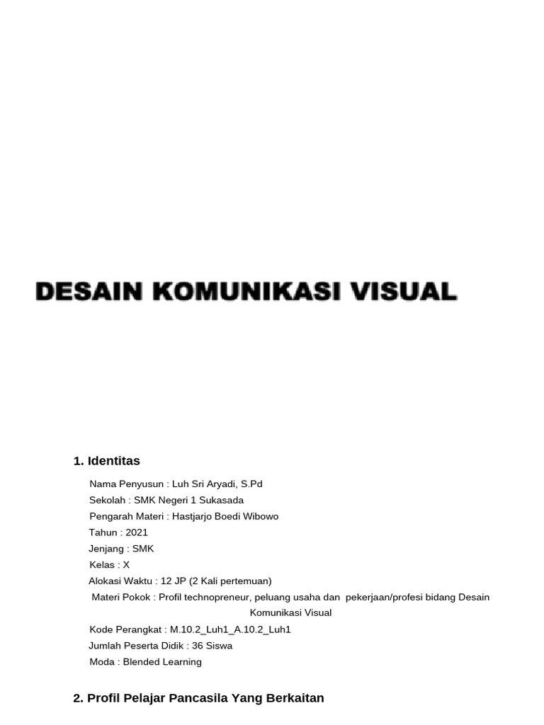 Dasar-Dasar Desain Komunikasi Visual (Modul 1) | PDF